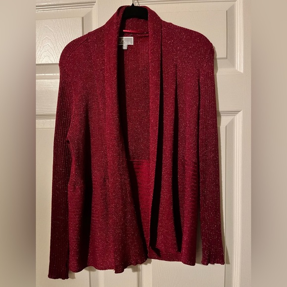 JM Collection | Sweaters | Red Sparkle Knit Sweater | Poshmark